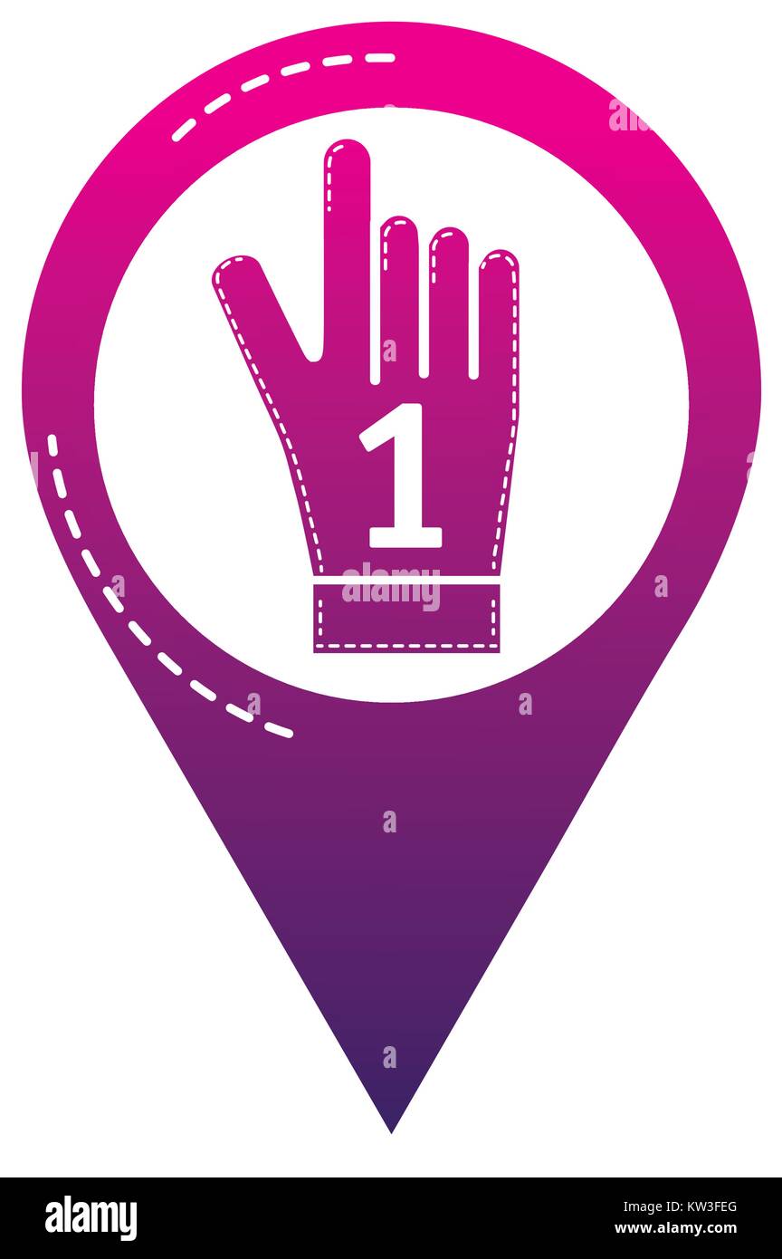 silhouette sport glove with number one symbol vector illustration Stock ...
