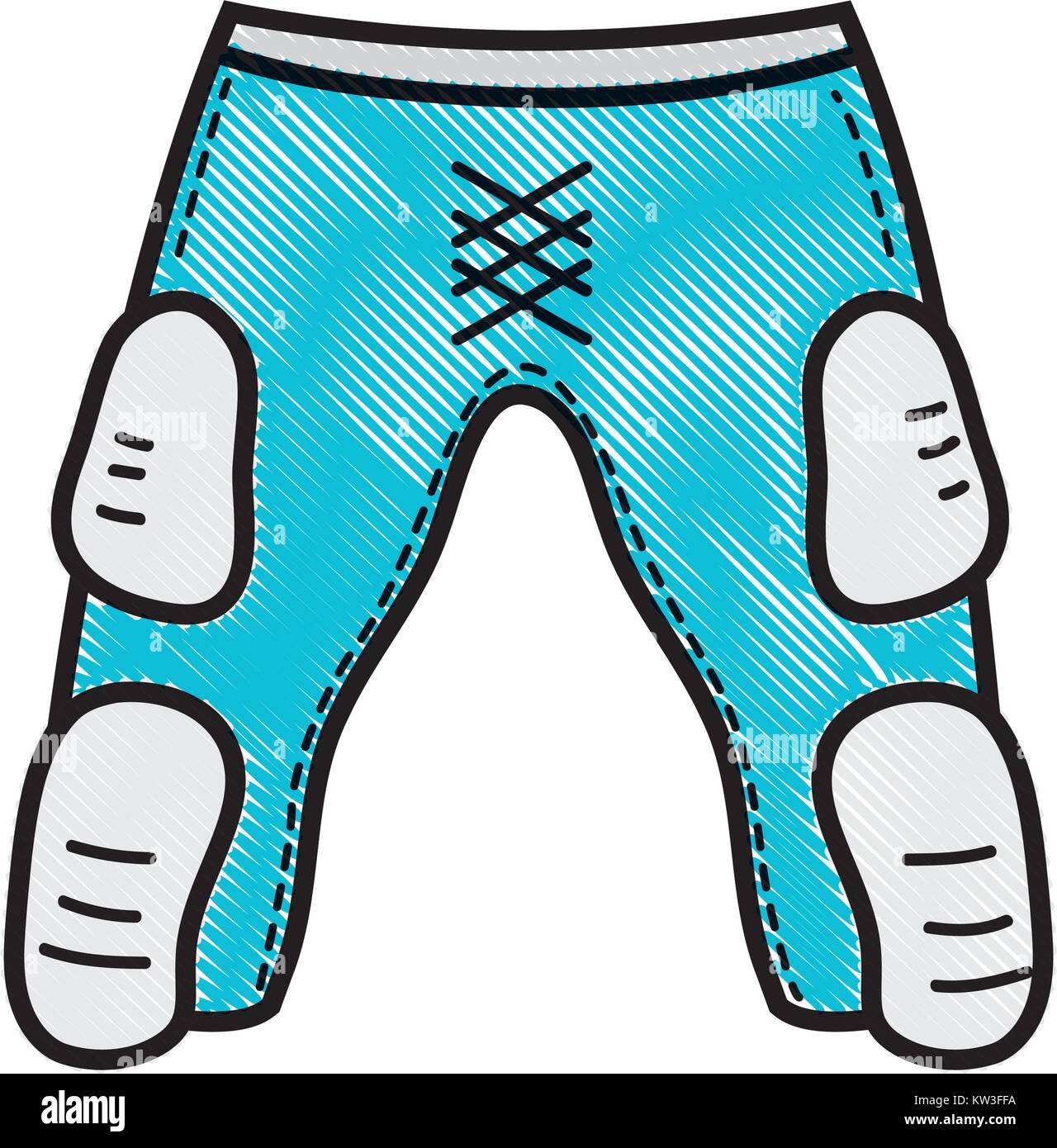 grated thigh and knee pads to protection clothes vector illustration ...