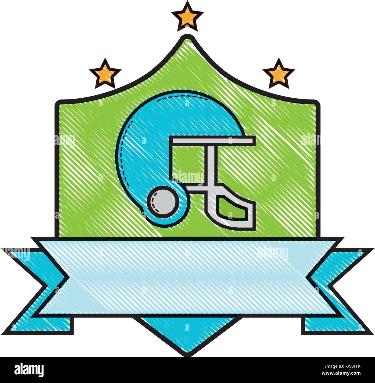 grated helmet protection emblem with stars and ribbon design vector ...