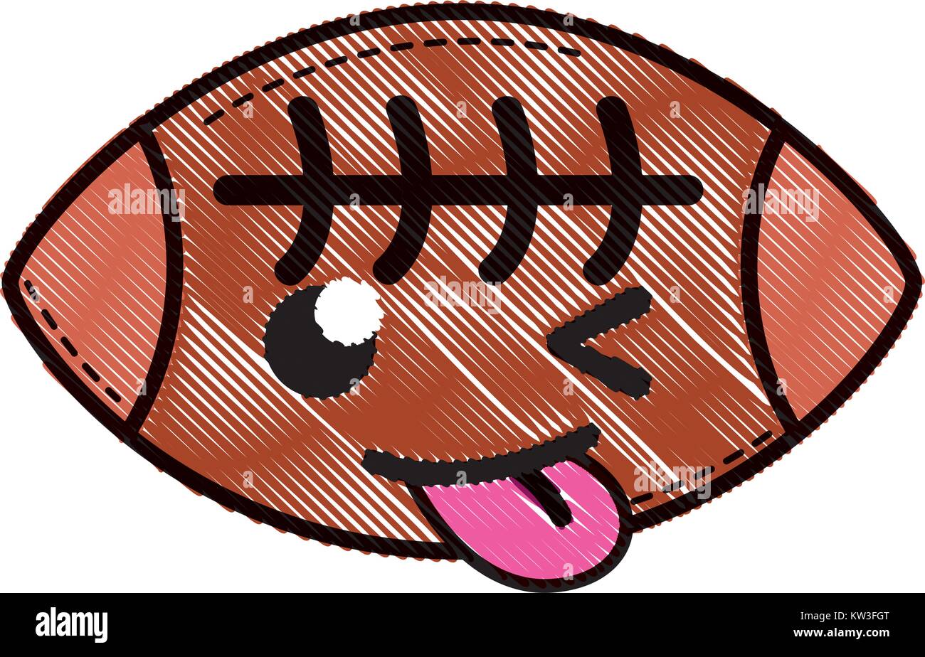 grated funny and cute american ball kawaii vector illustration Stock ...