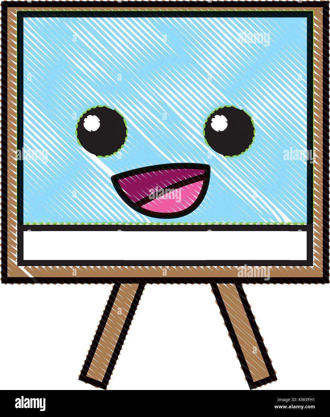 grated happy and cute board object kawaii vector illustration Stock ...