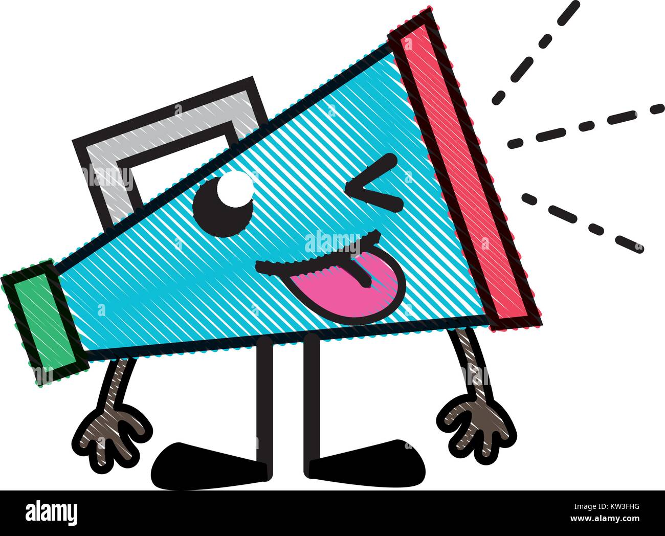 grated funny megaphone object kawaii with arms and legs vector ...