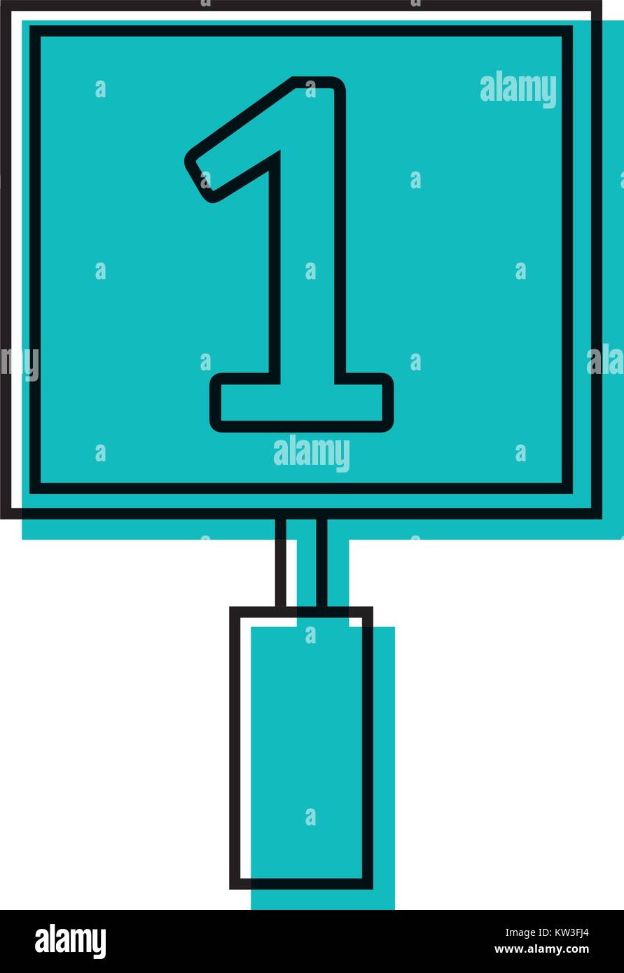 color number one emblem symbol design vector illustration Stock Vector ...