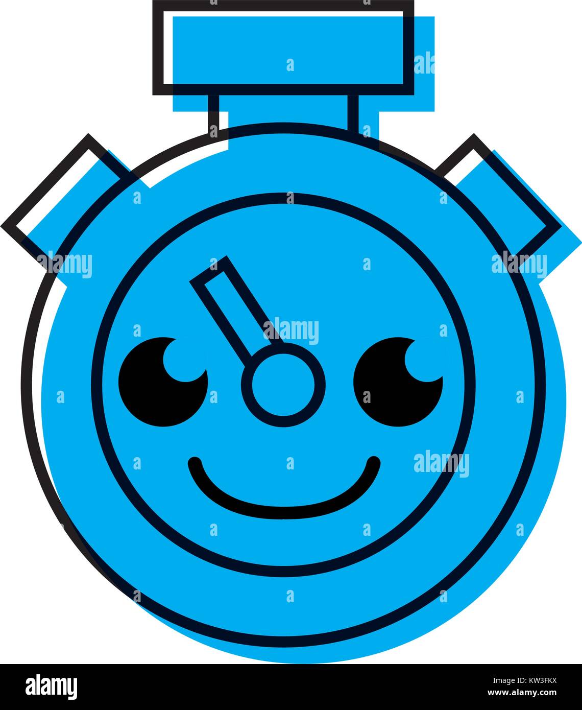color happy and cute chronometer object kawaii vector illustration Stock Vector Image & Art - Alamy
