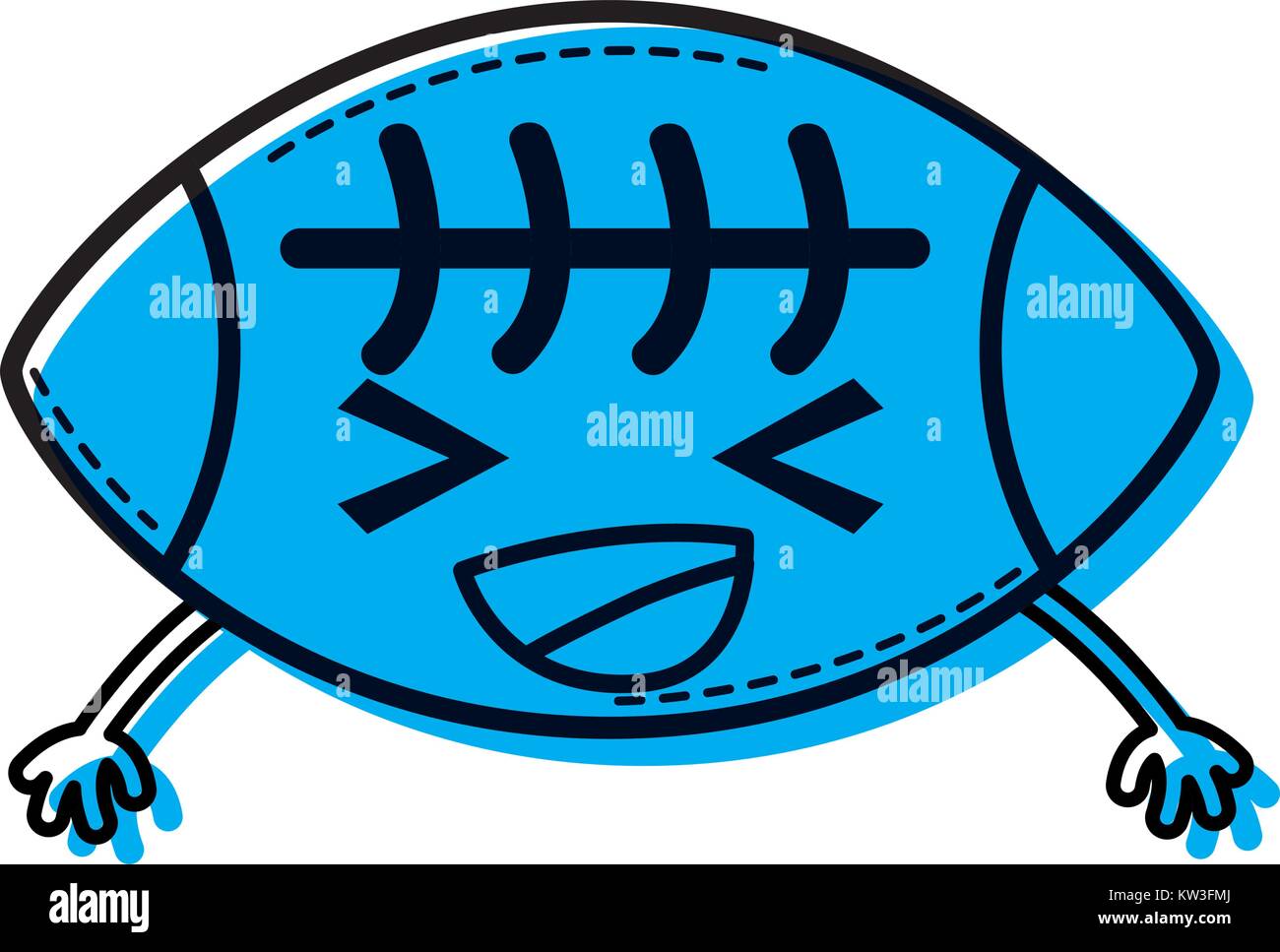 color happy american ball kawaii with arms vector illustration Stock ...