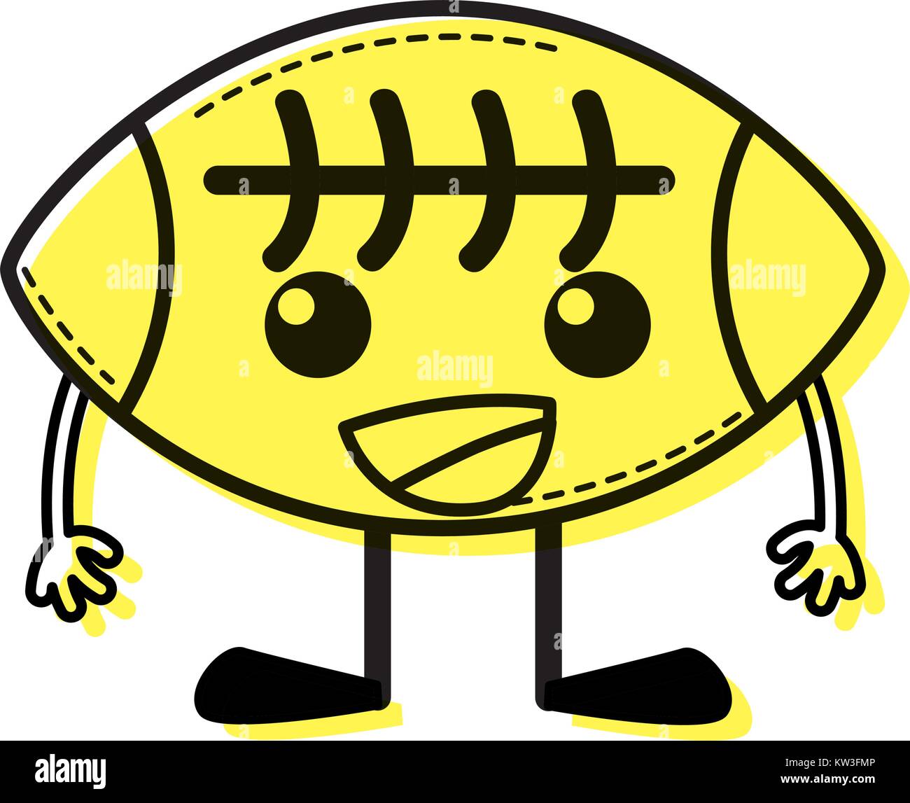 color happy american ball kawaii with arms and legs vector illustration ...