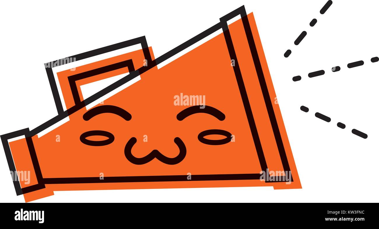 color tender and cute megaphone object kawaii vector illustration Stock ...