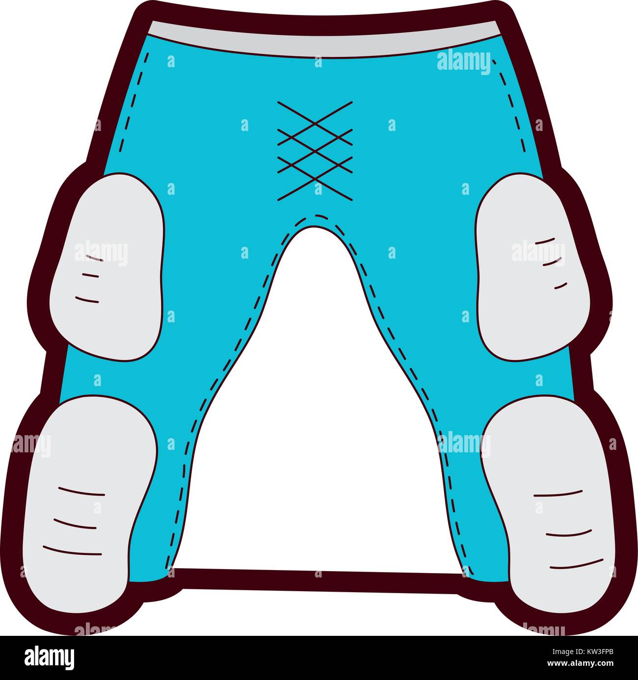 line color thigh and knee pads to protection clothes vector ...