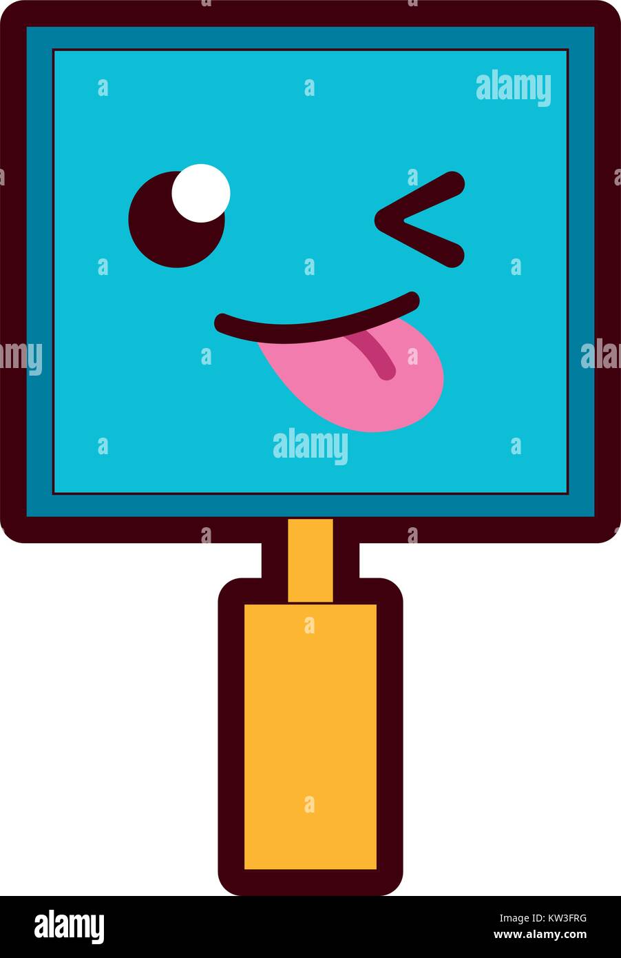 line color funny and cute cherring board kawaii vector illustration ...