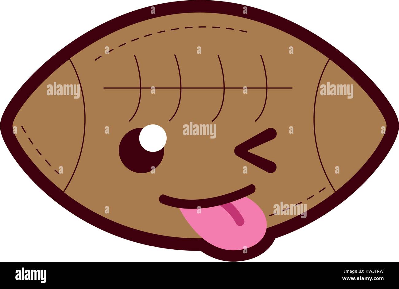 line color funny and cute american ball kawaii vector illustration ...