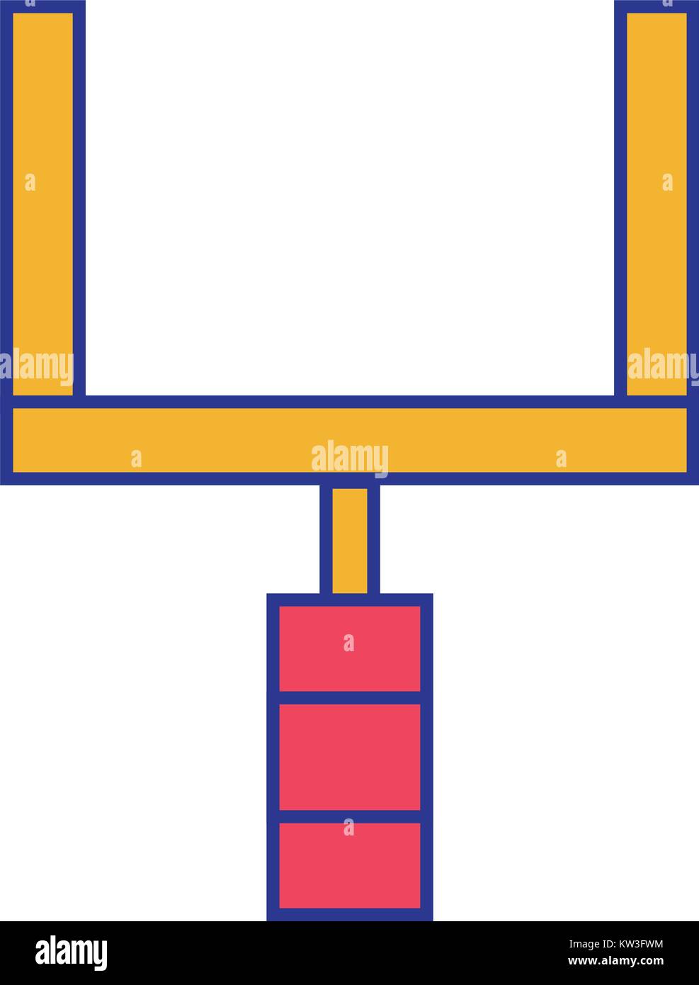 full color goal post to football field sport vector illustration Stock ...