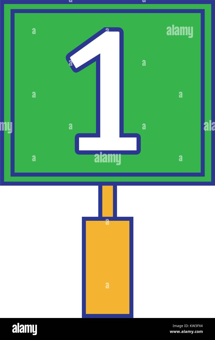 full color number one emblem symbol design vector illustration Stock ...