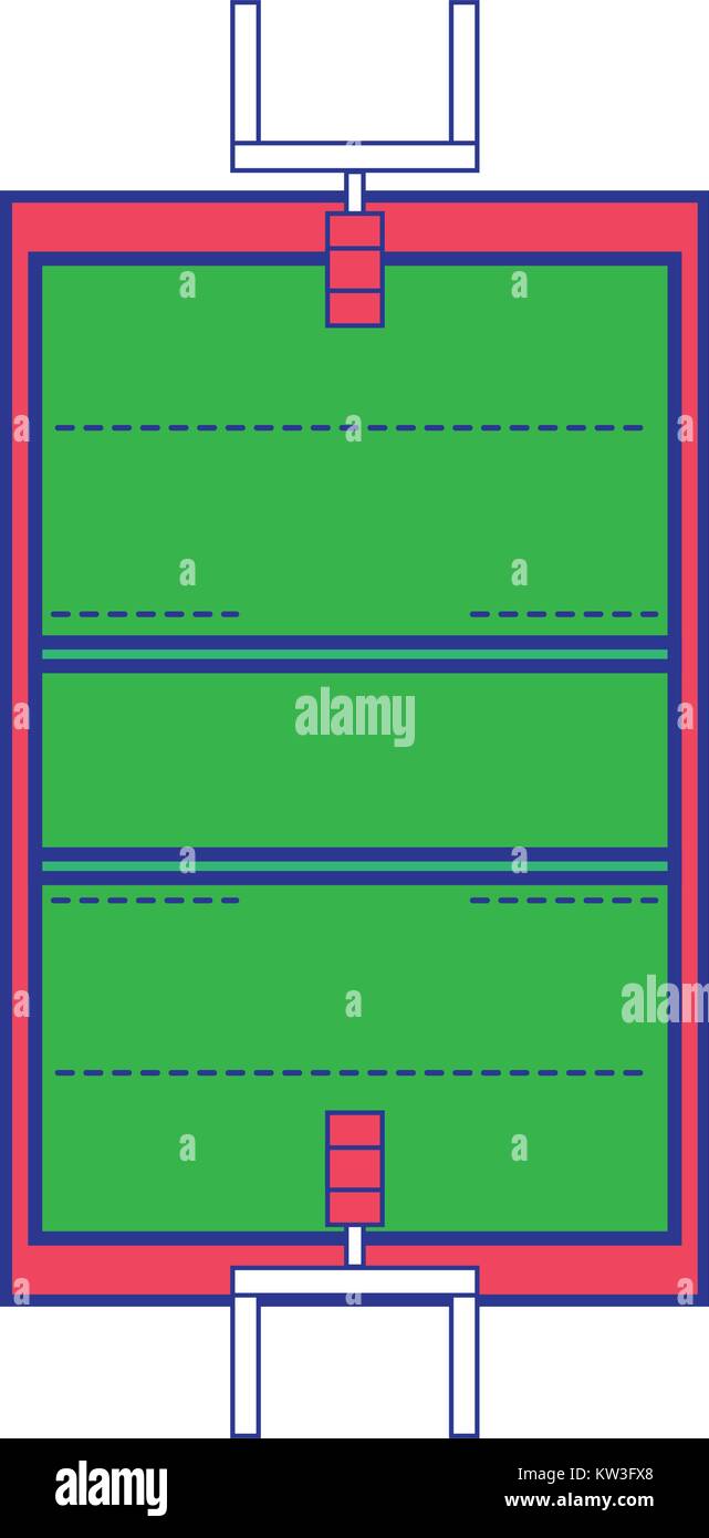 full color american football court to sport game vector illustration ...