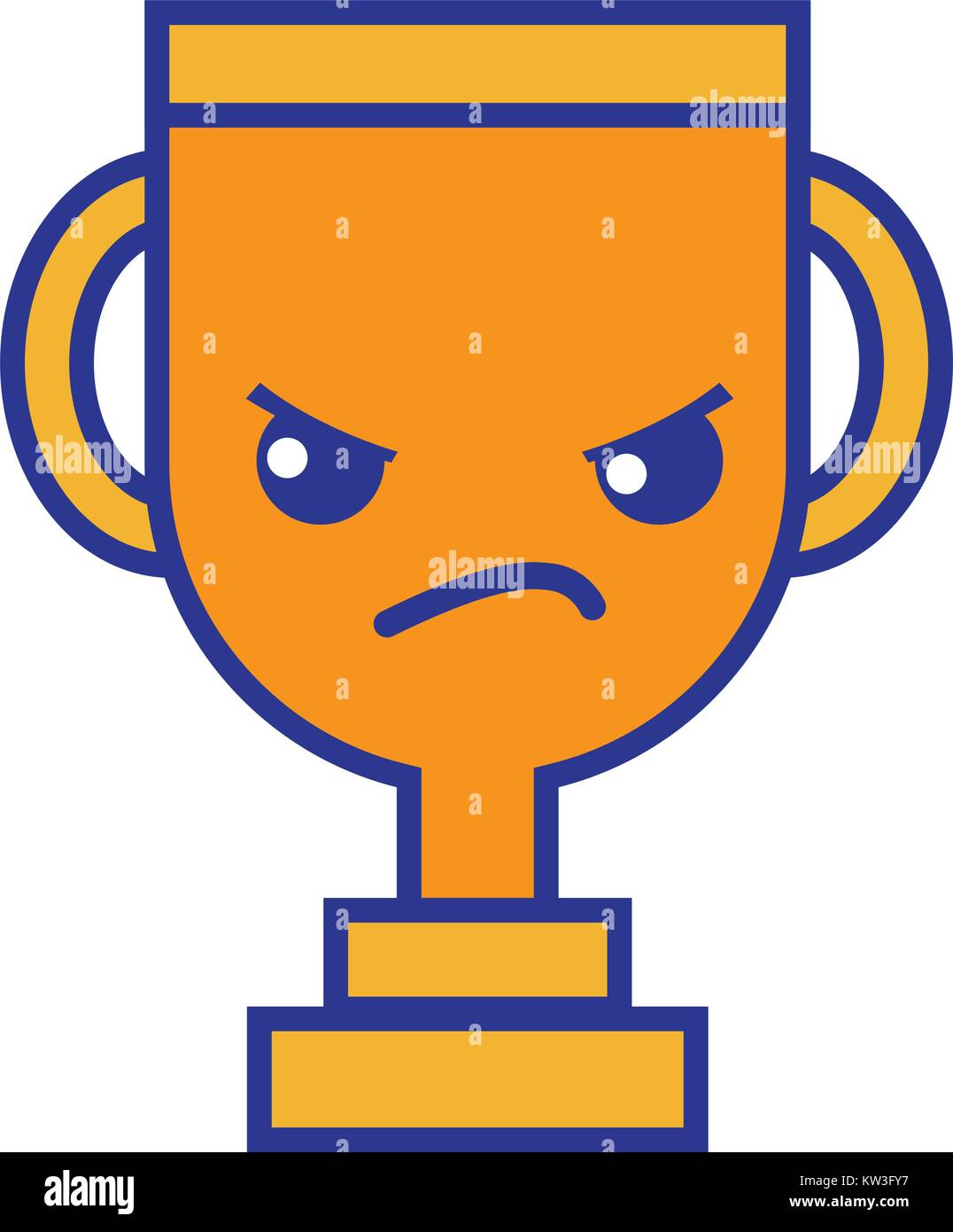full color angry and cute cup prize kawaii vector illustration Stock ...