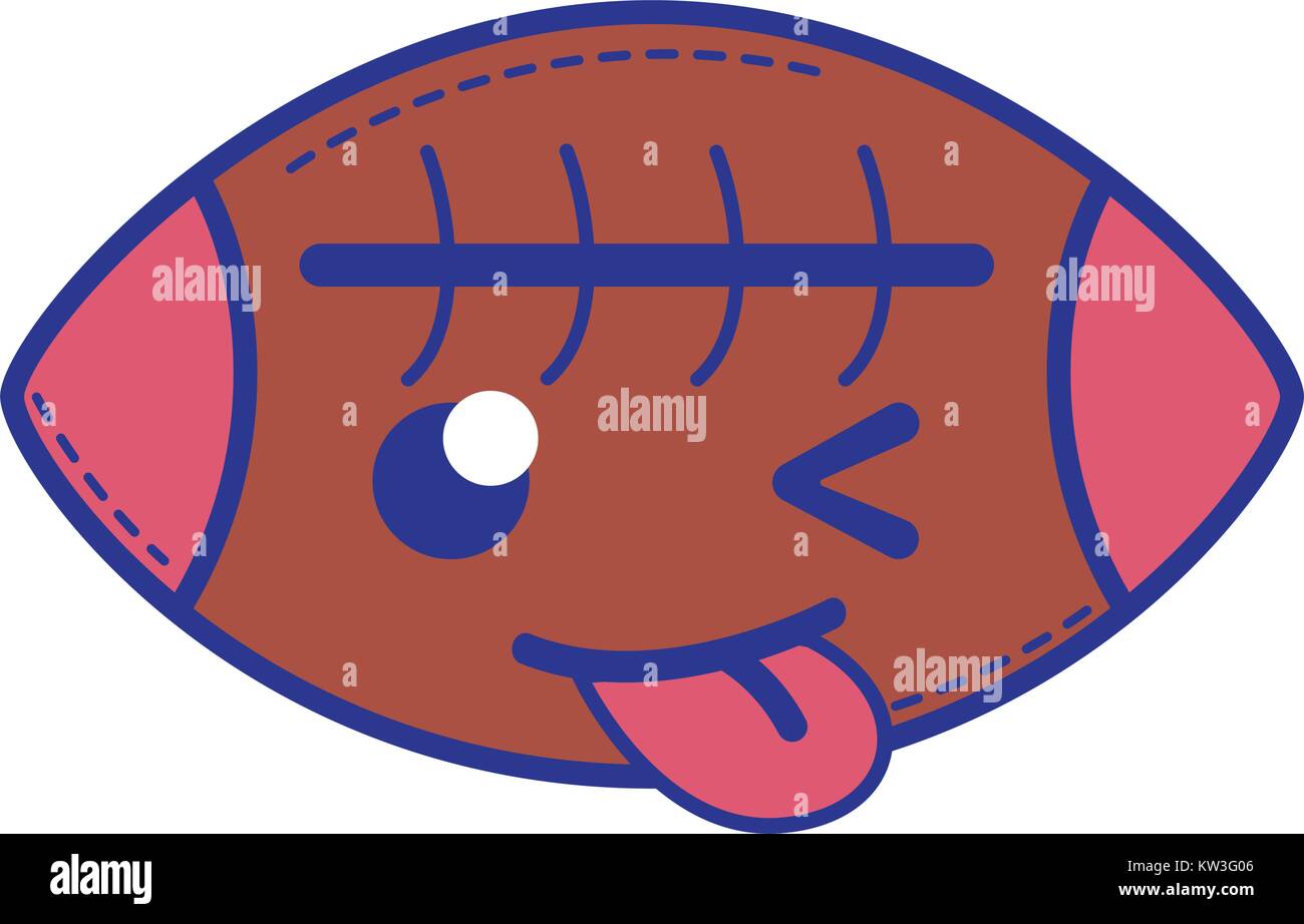 full color funny and cute american ball kawaii vector illustration ...
