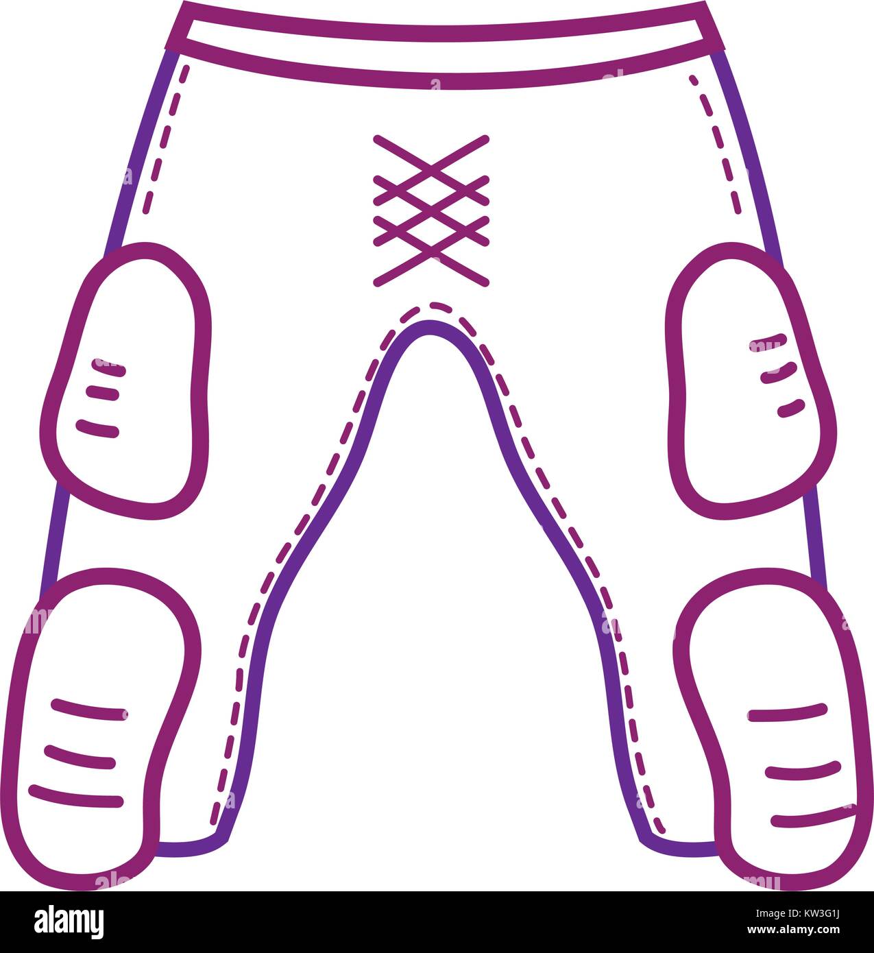 color line thigh and knee pads to protection clothes vector ...