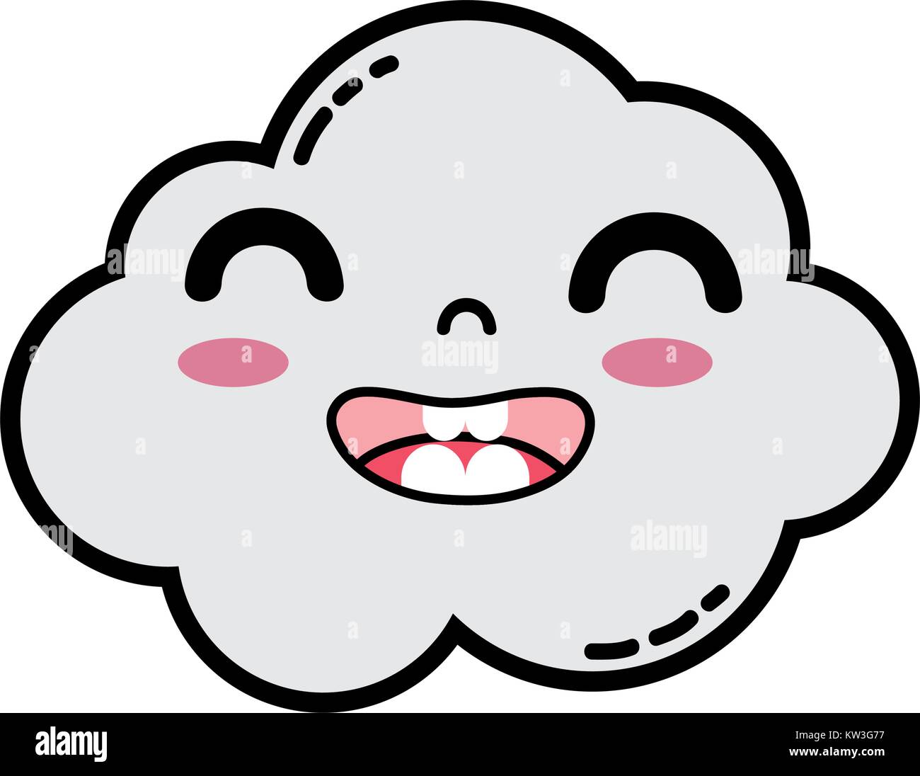happy and cute cloud kawaii weather vector illustration Stock Vector ...