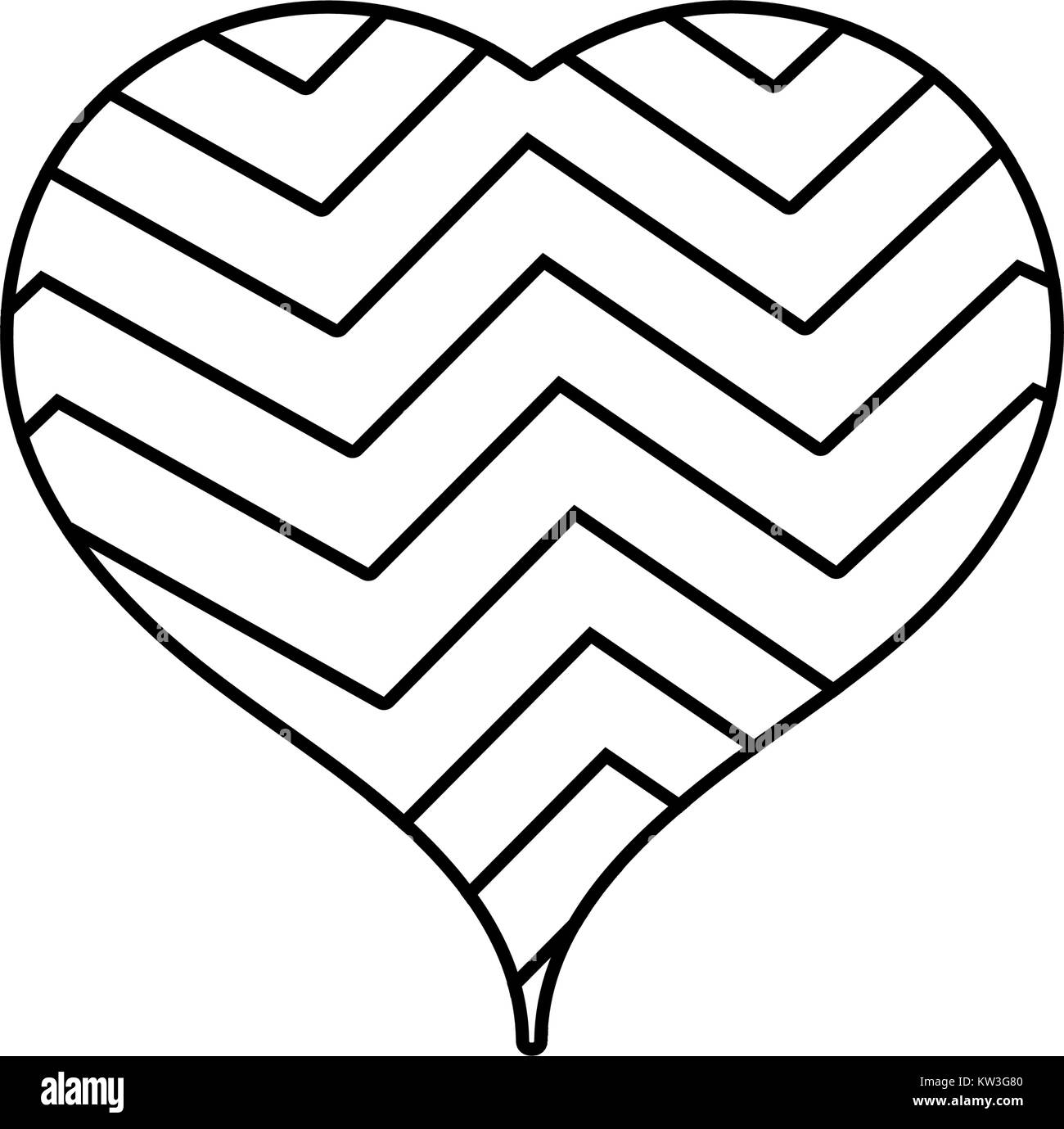 line heart to love symbol with rainbow design vector illustration Stock ...