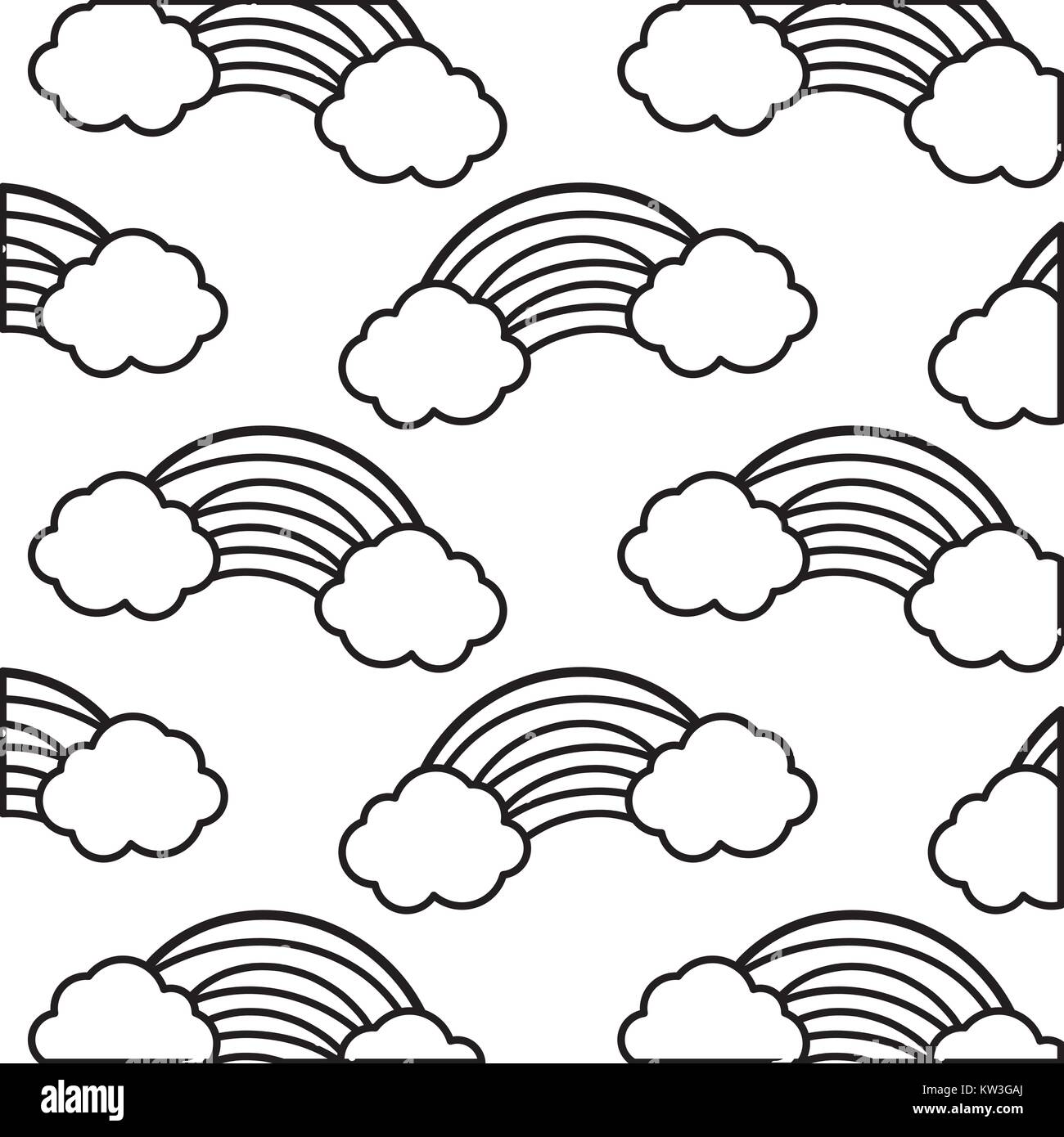 line natural rainbow in the sky background design vector illustration ...