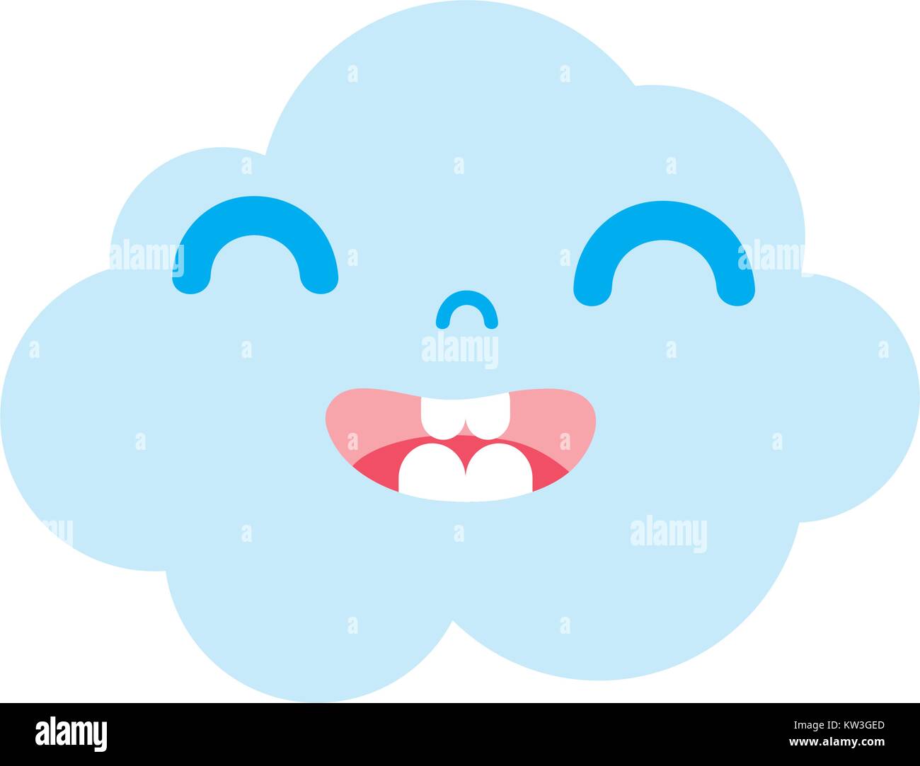 colorful happy and cute cloud kawaii weather vector illustration Stock ...