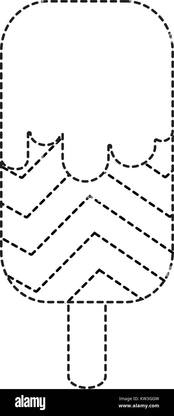 dotted shape sweet ice lolly with rainbow design vector illustration ...