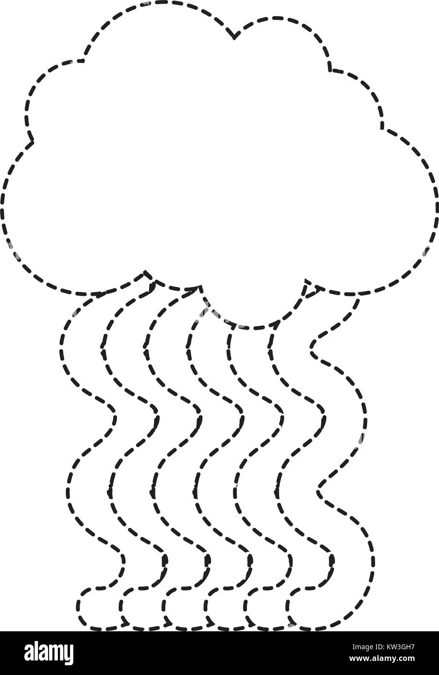 dotted shape cloud with bright rainbow with sky design vector ...