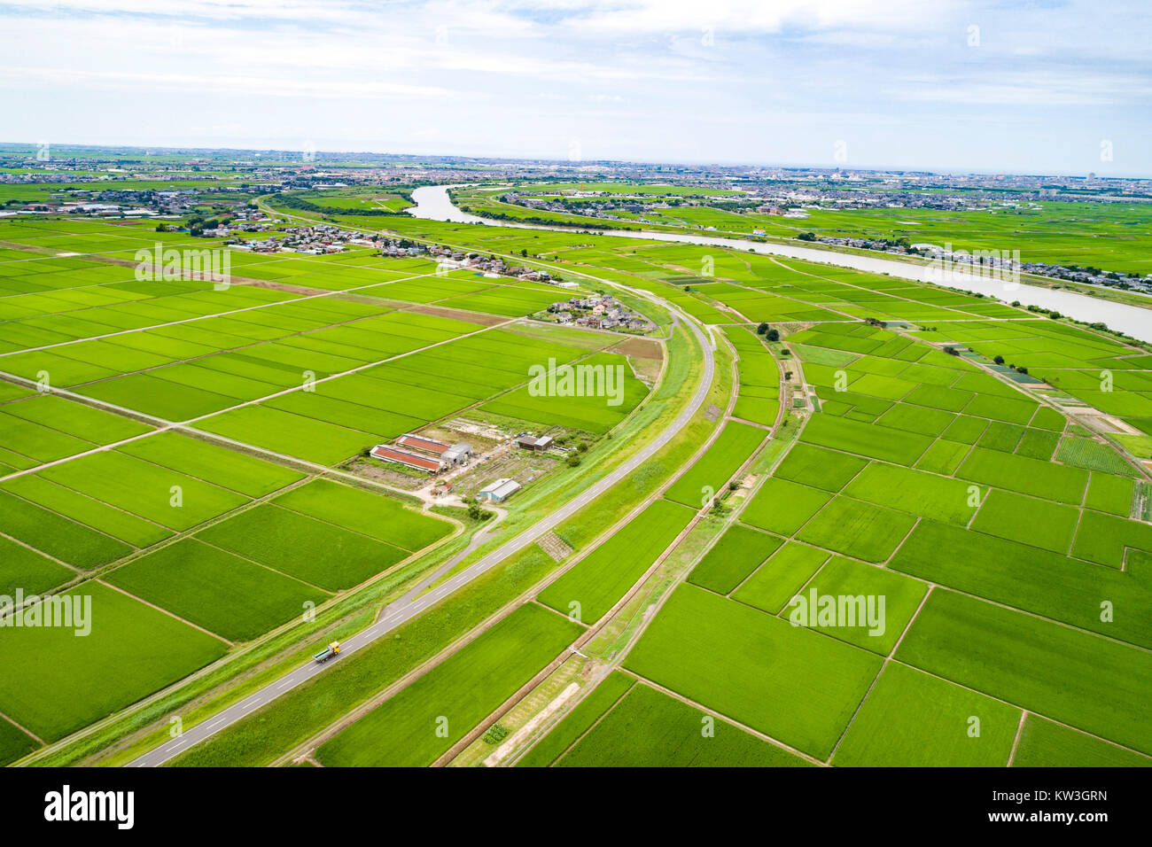 Rice Field, Minami-Ku, Niigata City, Niigata Prefecture, Japan Stock ...
