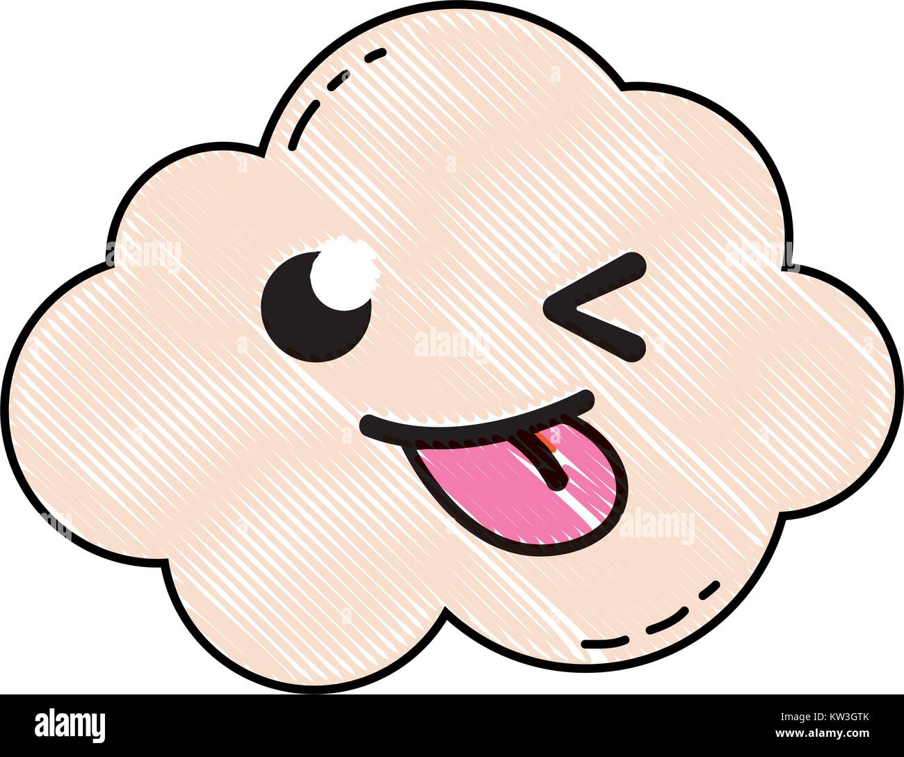 grated funny and cute cloud kawaii weather vector illustration Stock ...