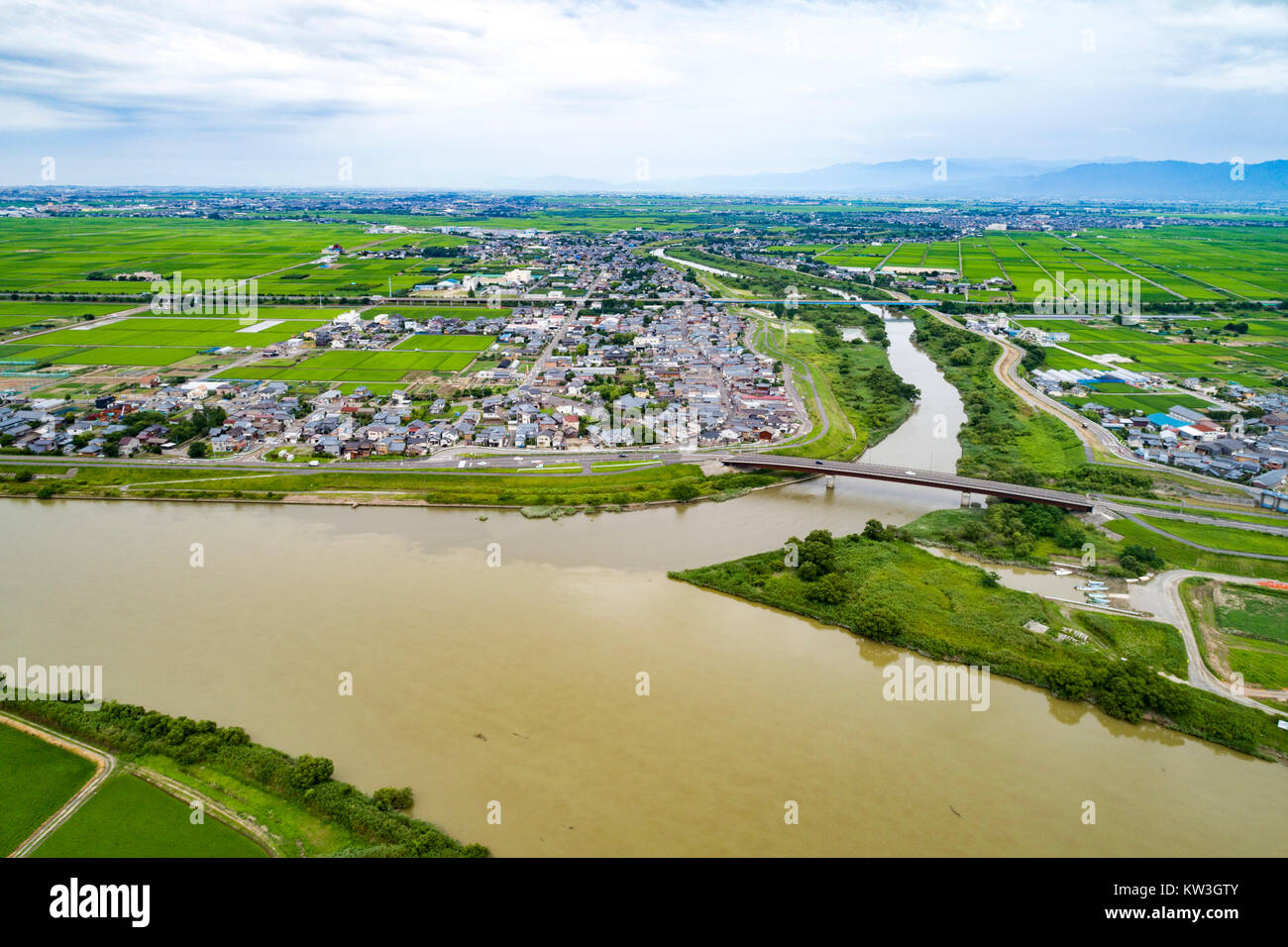 Rice Field, Minami-Ku, Niigata City, Niigata Prefecture, Japan Stock ...
