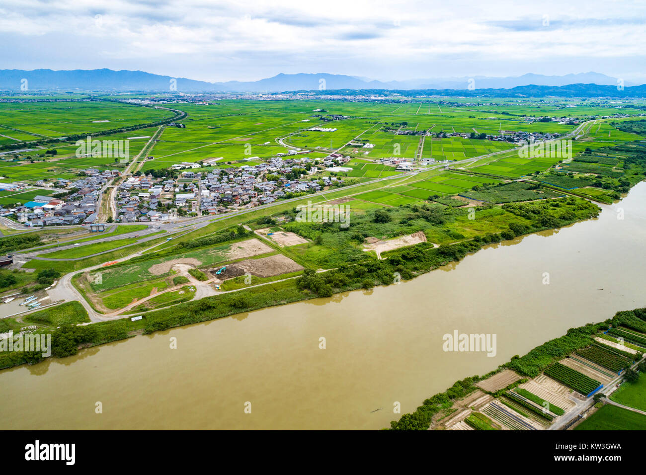 Rice Field, Minami-Ku, Niigata City, Niigata Prefecture, Japan Stock ...