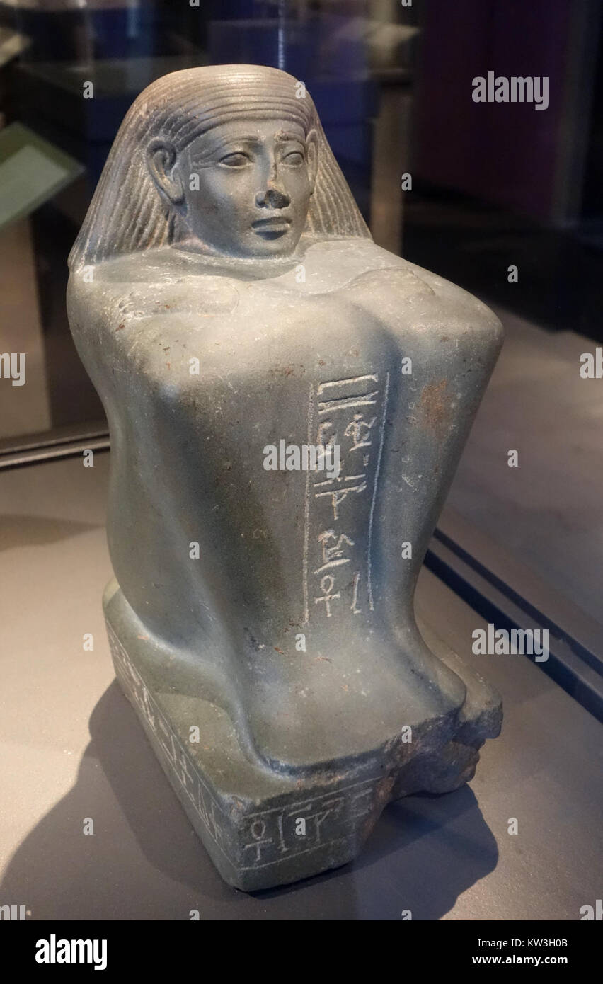Block Statue of Min Egypt, possibly Thebes, New Kingdom, Dynasty 18 ...