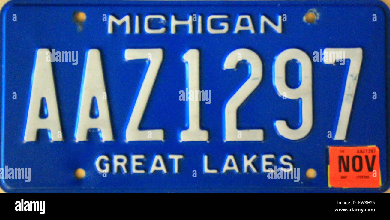 The Michigan license plate AAZ1297 represents a vehicle registered in ...