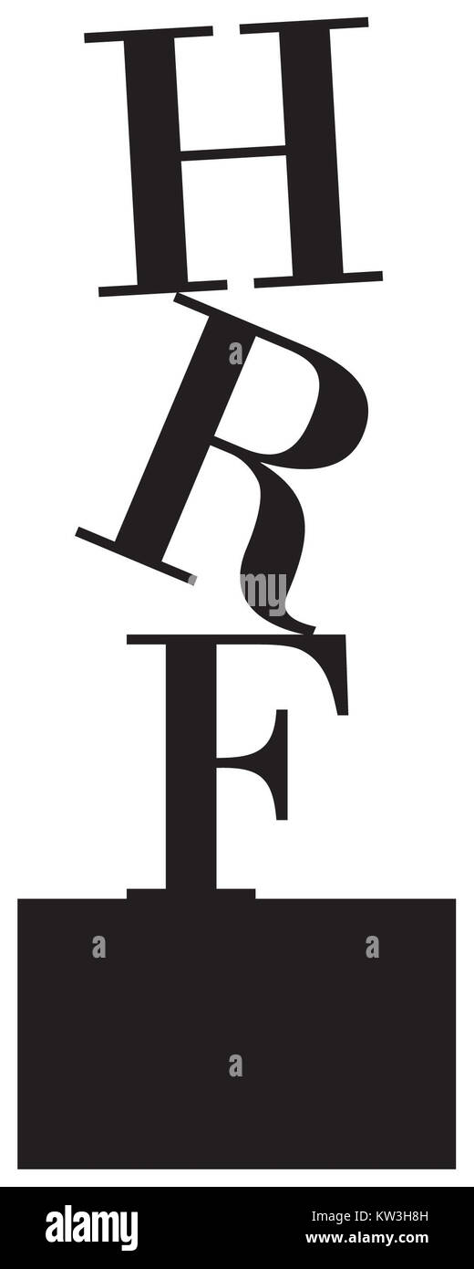 The HRF Logo, shown in black, measures 20 cm and serves as a ...