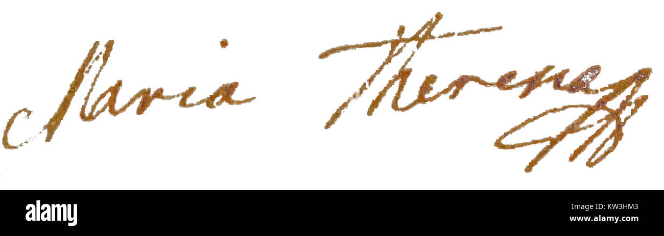 Signature Maria Theresa 1740 Stock Photo - Alamy