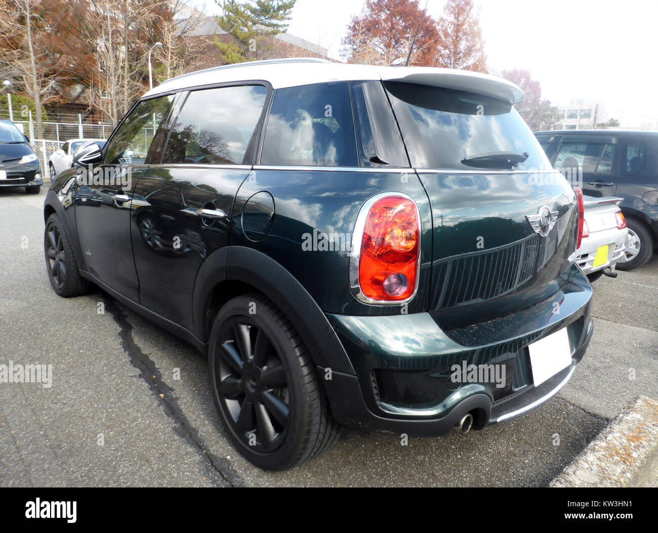 A view of the rear of the BMW Mini Countryman, a compact crossover ...
