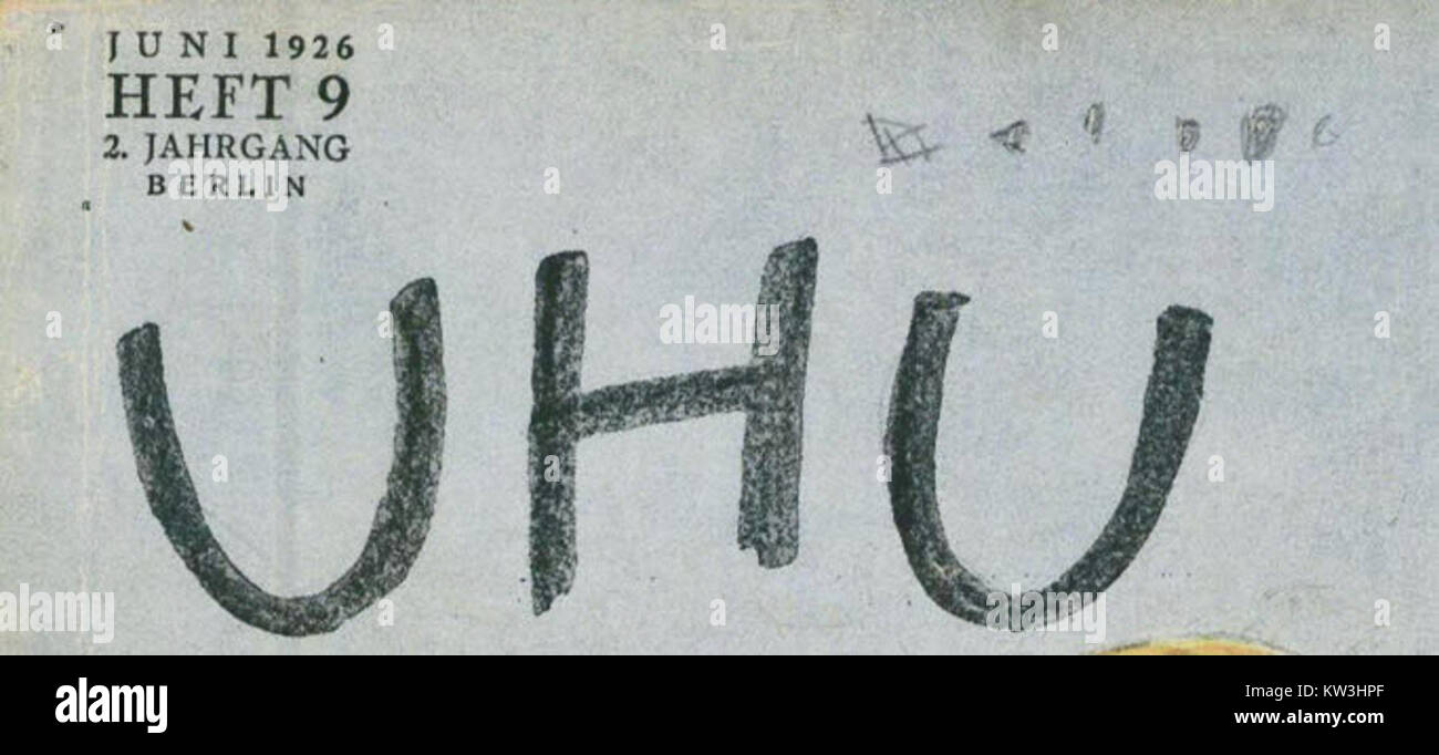 UHU Zeitschrift Heft 9 1926 Stock Photo - Alamy