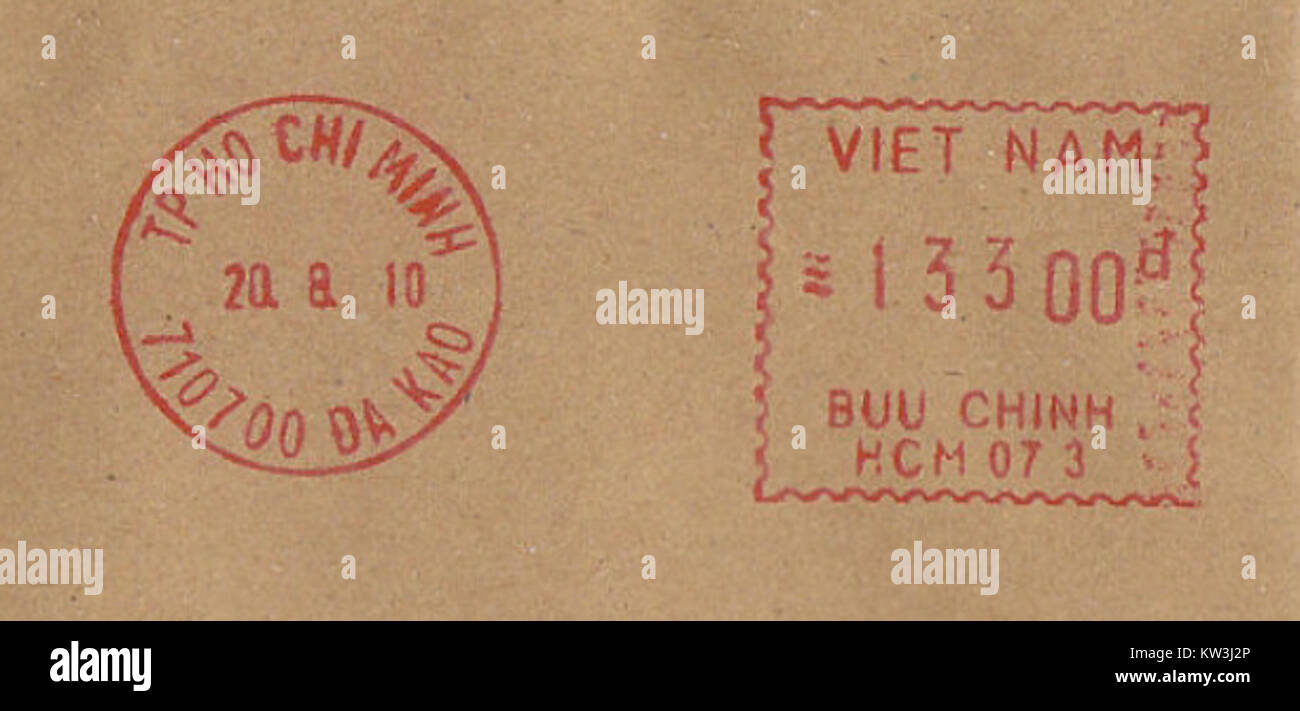 Meter stamp of Vietnam 2010 Stock Photo - Alamy
