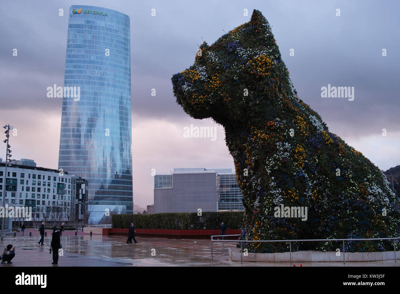 This image shows the city of Bilbao, Spain, known for its modern ...