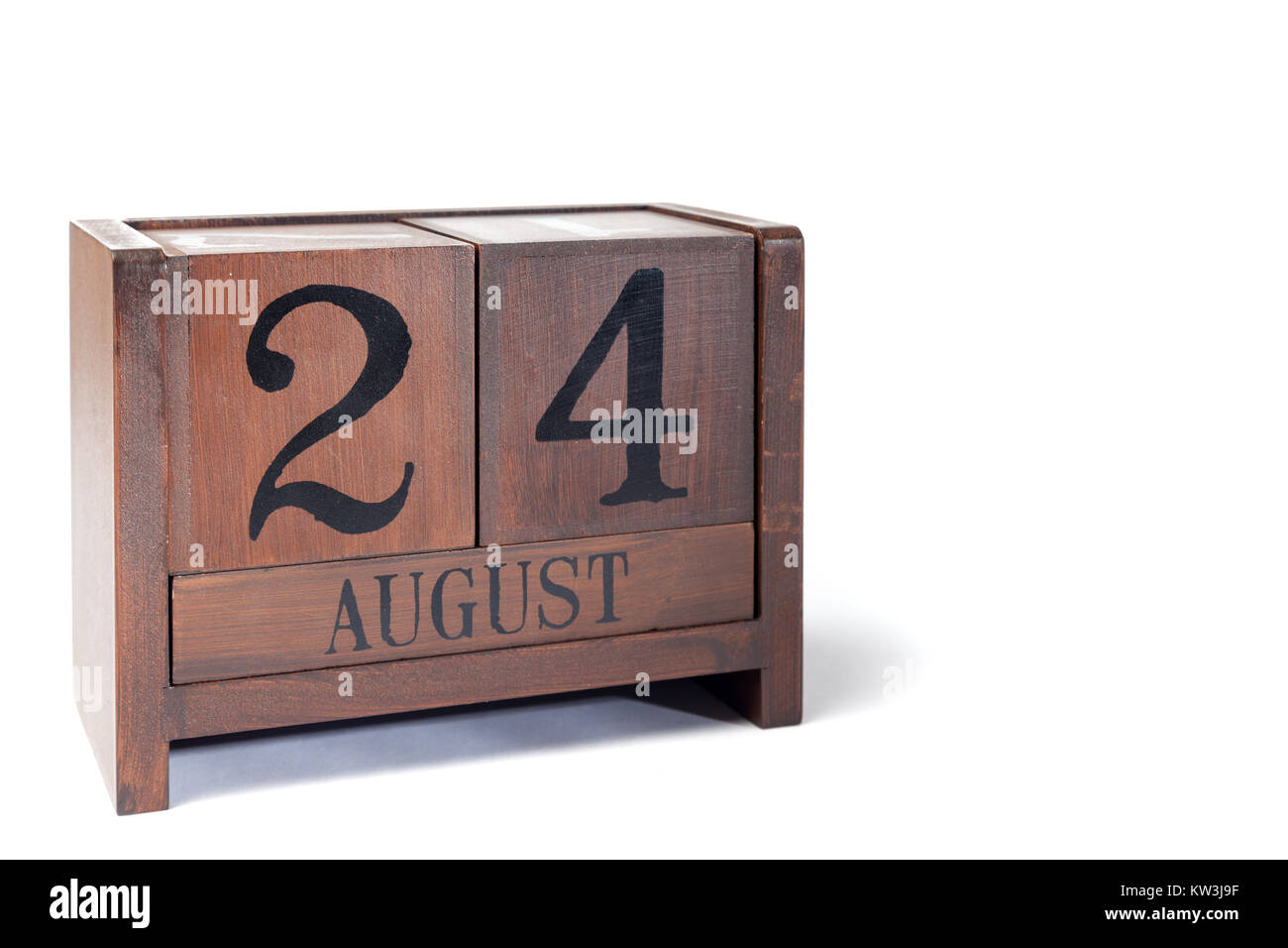 Wooden Perpetual Calendar set to August 24th Stock Photo - Alamy