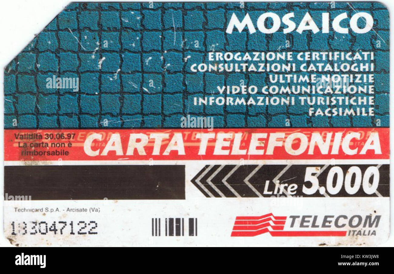 An image of an Italian telephone card featuring the number 06, used for ...