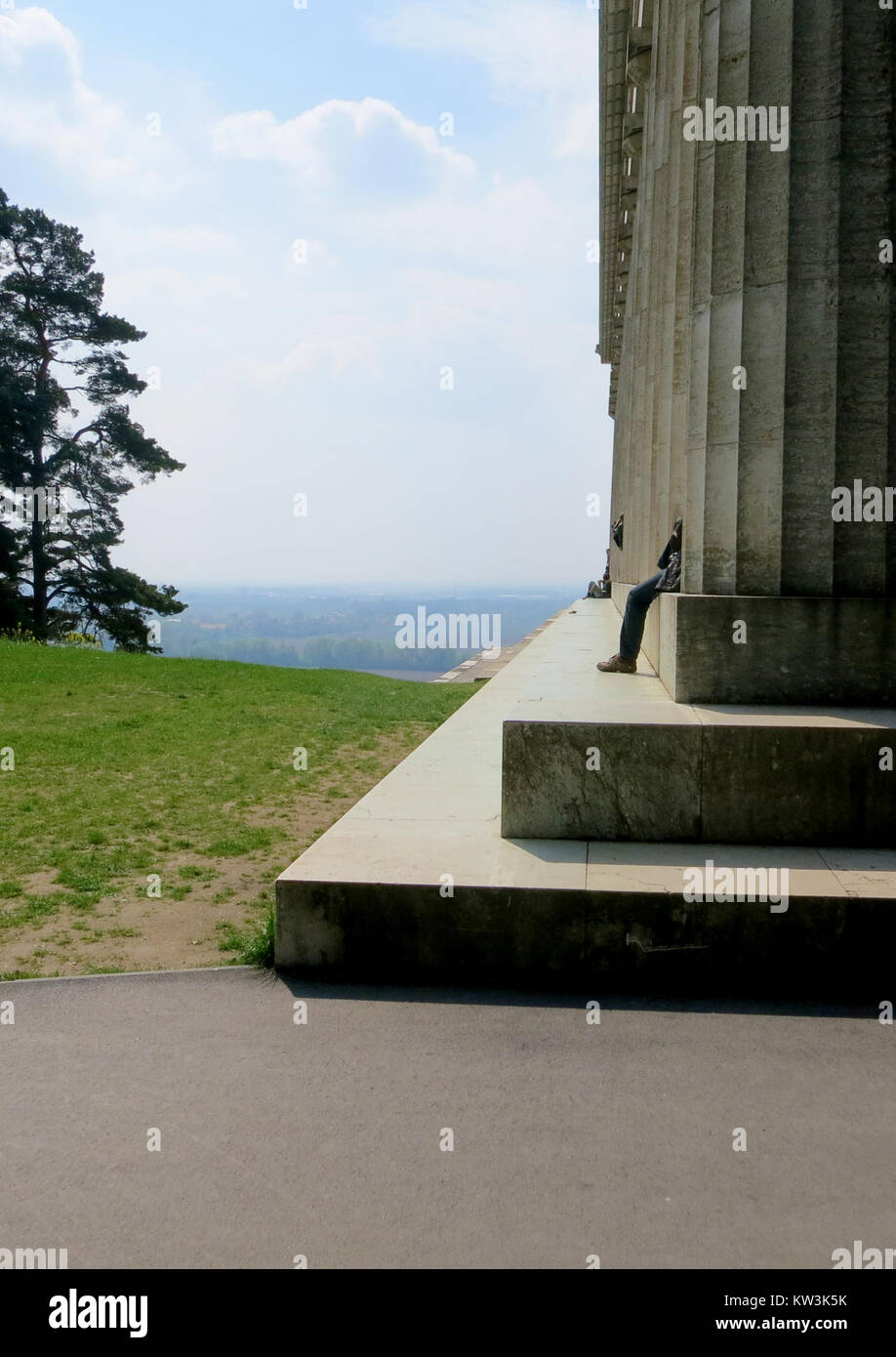 A scenic view of the Walhalla Memorial, a prominent landmark in Germany ...