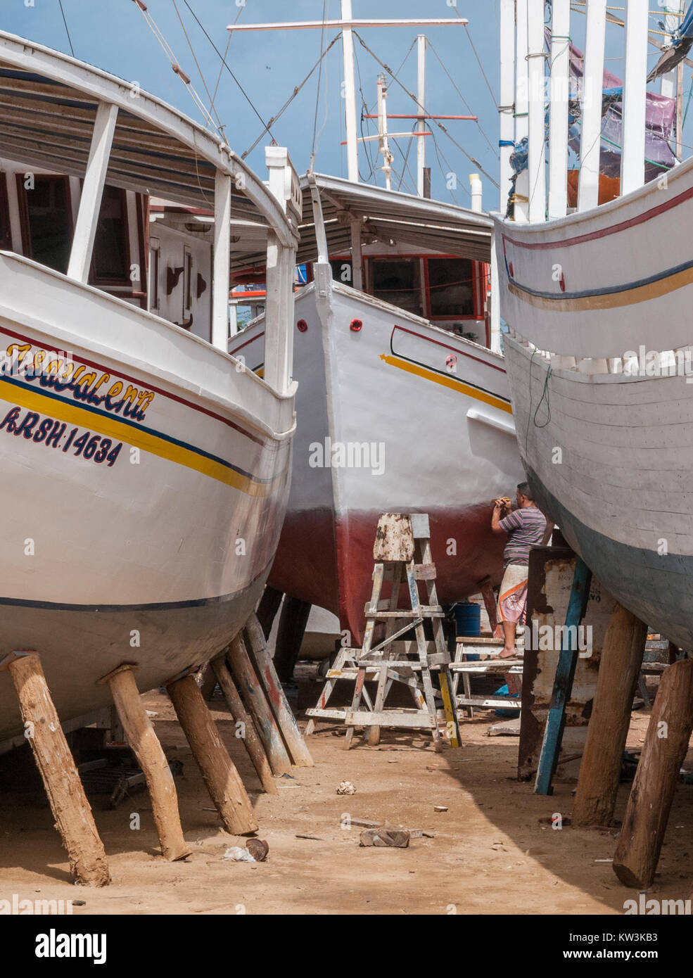 This photograph captures boats at the island of Chacachacare, located ...