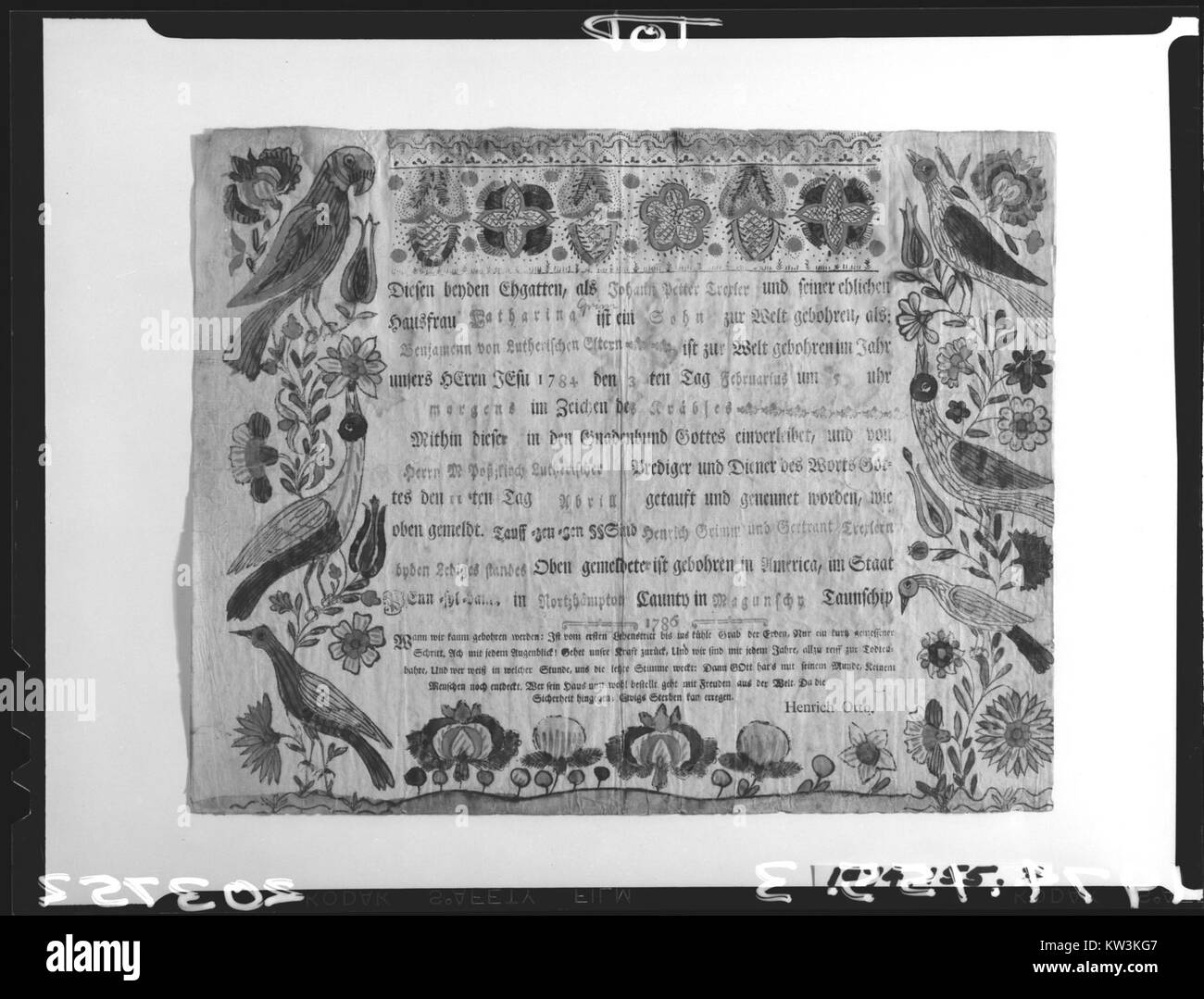 Historical birth documents Black and White Stock Photos & Images - Alamy