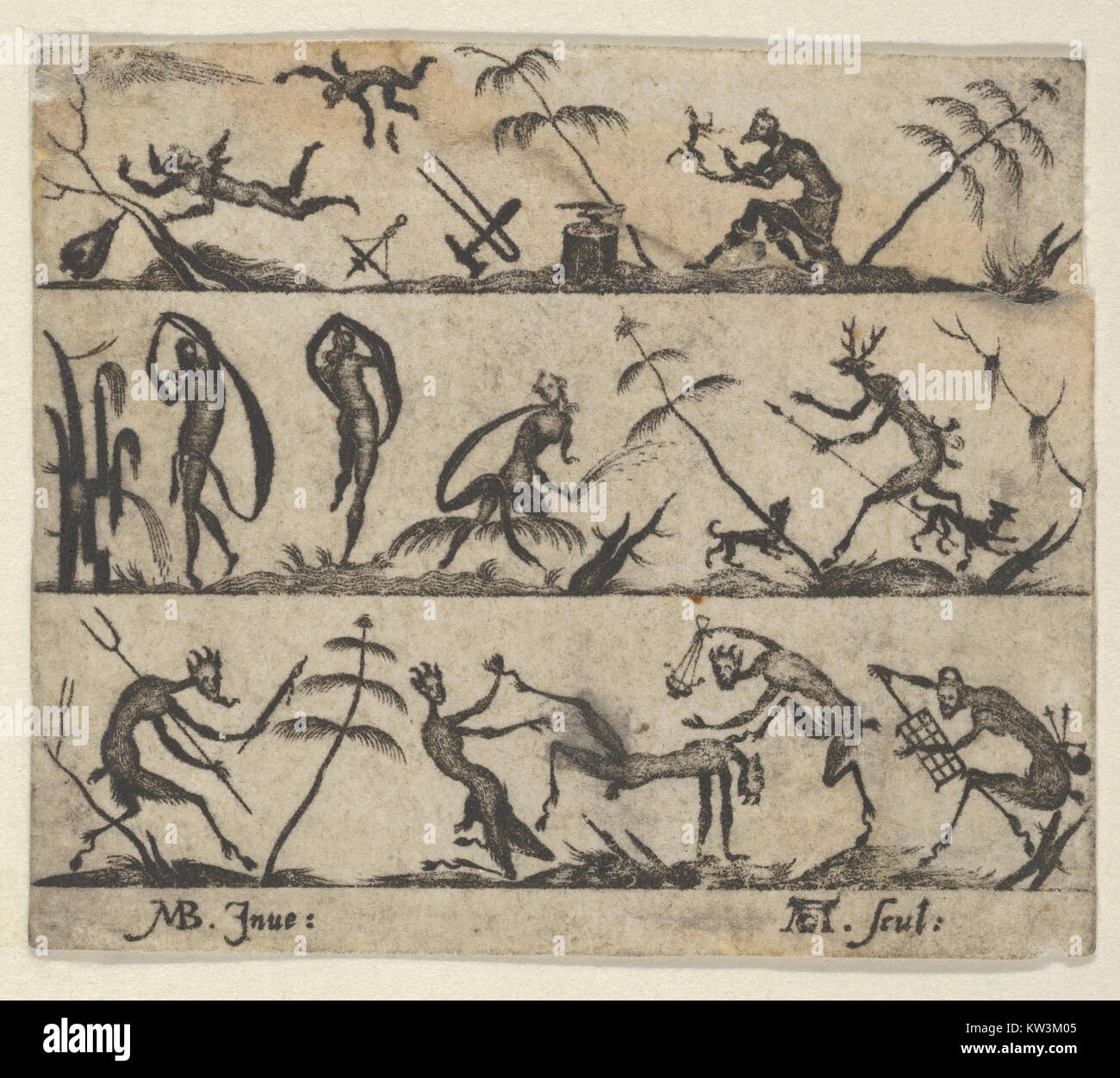 The design titled 'Blackwork Design for Goldsmithwork with Satyrs and ...