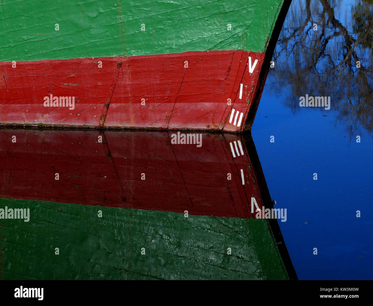 This image shows the boat draught markings of a vessel, identified as ...