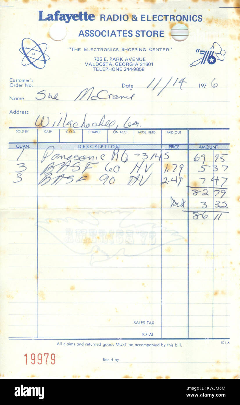 Sales slip vintage hi-res stock photography and images - Alamy