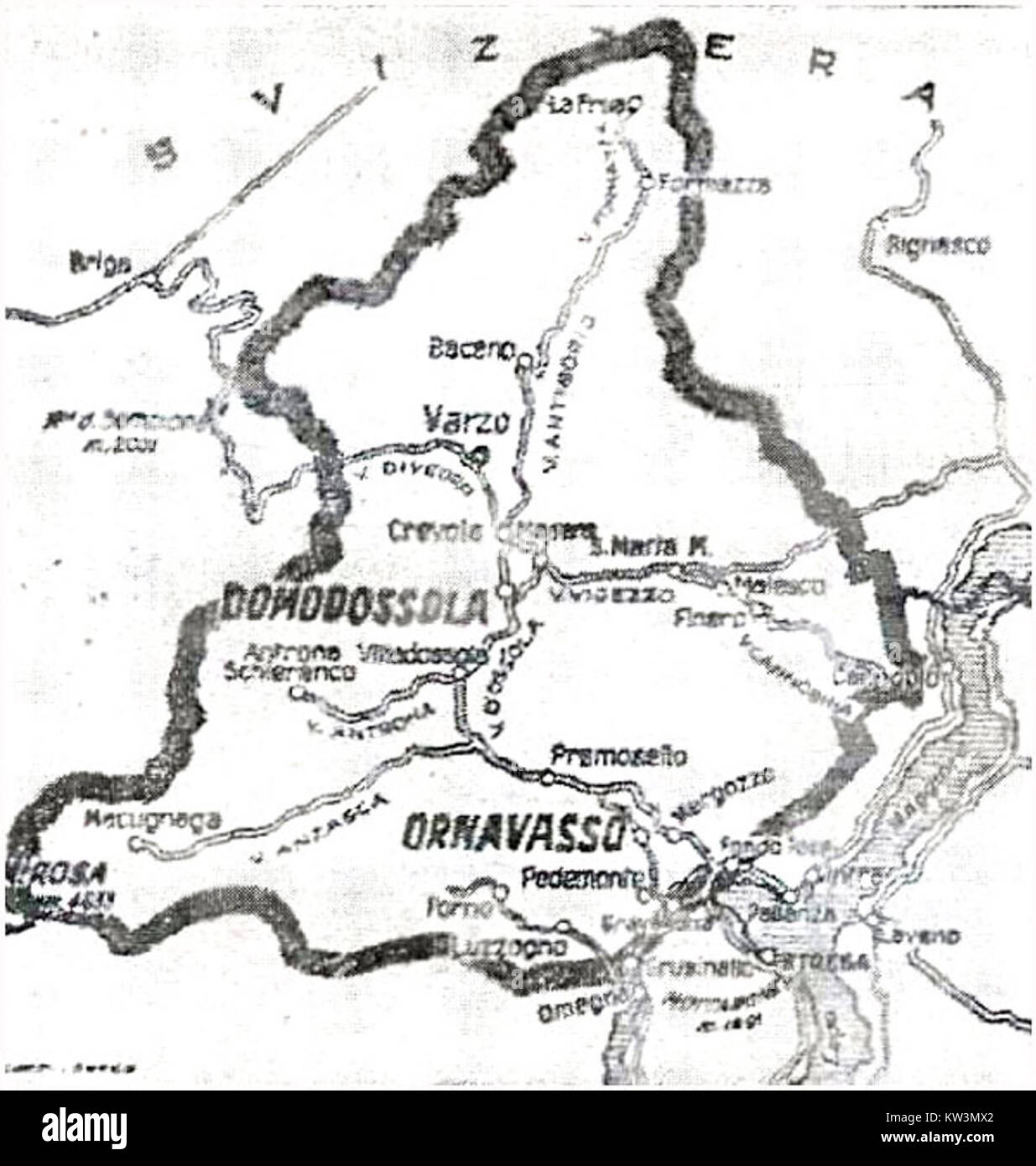Ossola is a region in northern Italy, and this map (cartina) highlights ...