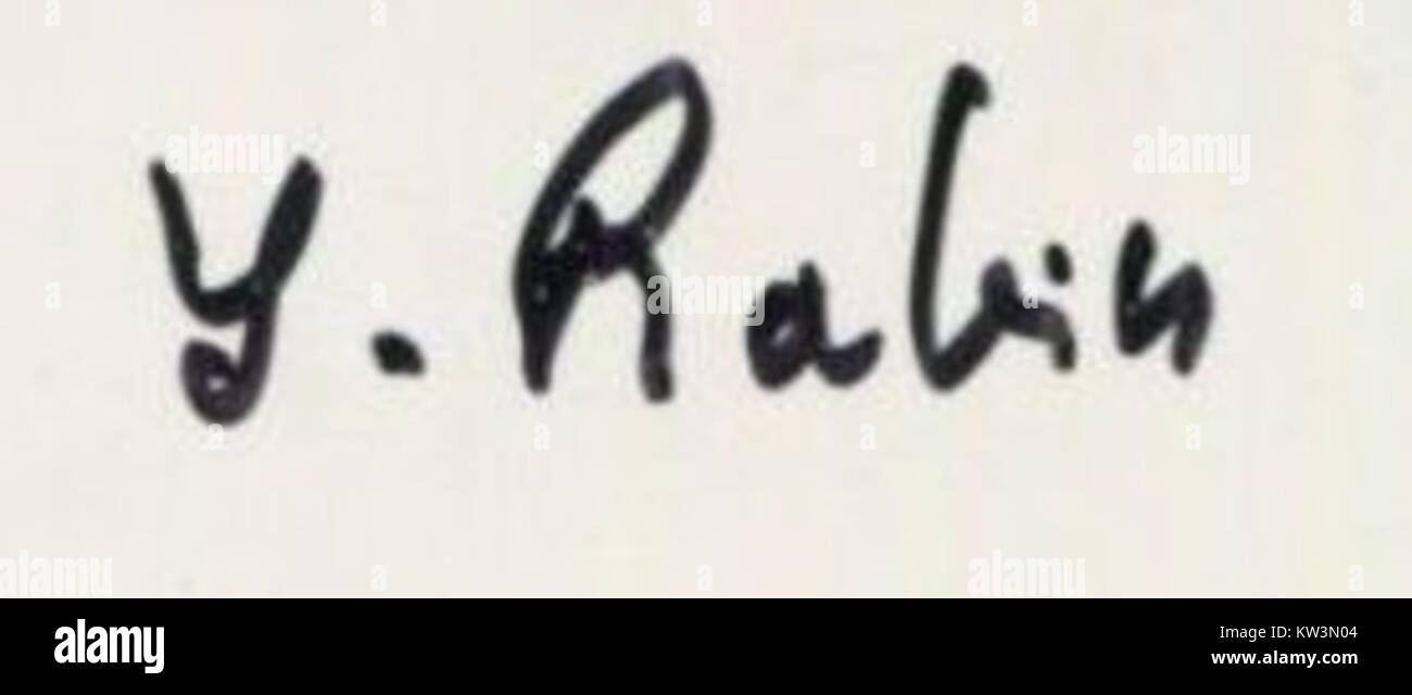 A signature of Y. Rabin, potentially referring to a prominent figure ...