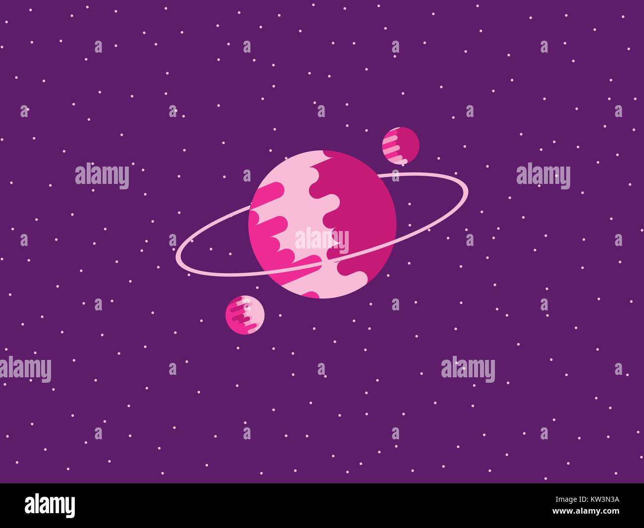 Saturn flat style. Planet of the solar system. Vector illustration ...
