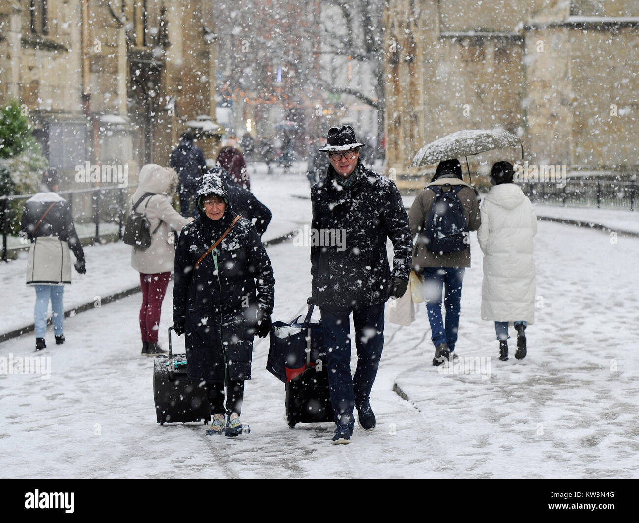 People walk through the snow in York after Britain saw one of the ...